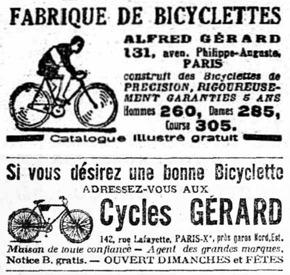 Cycles Gérard - (≃ 1915) — muZarde